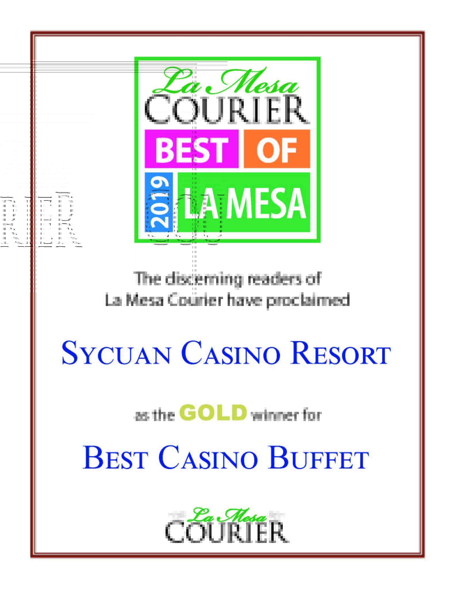 Sycuan Awarded Best Casino and Best Casino Buffet | Sycuan Casino Resort